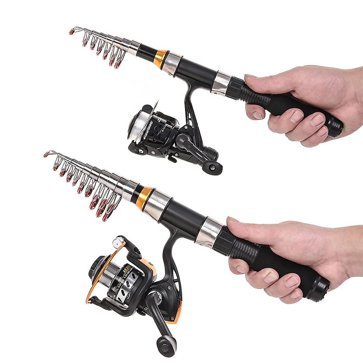 LIZHOUMIL Mini Fishing Pole, Ultra Light Telescopic FRP Fishing Rod, Portable Mini Sea Pole, Short Pole Ceramic with Guide Multiple Sizes for Chosen 1.0m