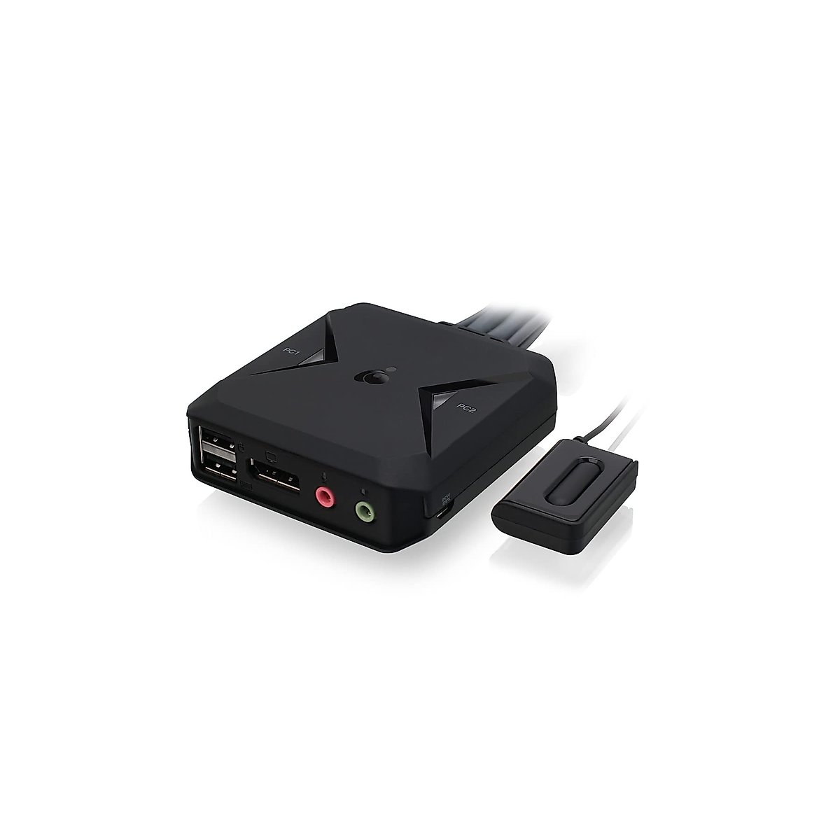 IOGEAR 2-Port USB DisplayPort Cable KVM Switch - 4K 30Hz - Remote Switch Button - Plug n Play - USB Expandable With USB Hub - 7.1 HD Audio - Mac Win - GCS52DP