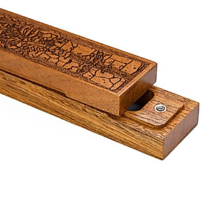 Poludie Sapele Wooden DND Dice Box, D&D Dice Holder 7 Die Dice Case with Felt Lined Magnetic Lid for D&D Tabletop Game(Skull & Roses)