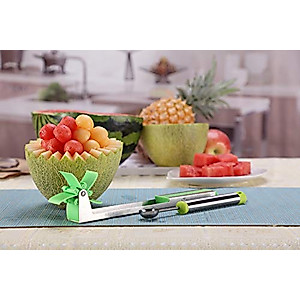 Yueshico Stainless Steel Watermelon Slicer Cutter Knife Corer Fruit Vegetable Tools Kitchen Gadgets with Melon Baller Scoop Extra