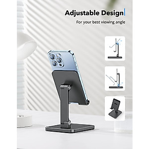 THREEKEY Tablet Stand,Cell Phone Stand, Metal Adjustable Phone Holder for Desk Compatible with iPhone iPad Mini/Air/Pro and All 4.7-11.9 Inch Tablet and Phone