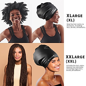 Extra Large Swim Cap for Braids and Dreadlocks Afro Hair Extensions Weave Long Hair, Waterproof Silicone Cover Ear Bath Pool Shower Swimming Cap for Women Men Youth Kids Girl , Pink, One size