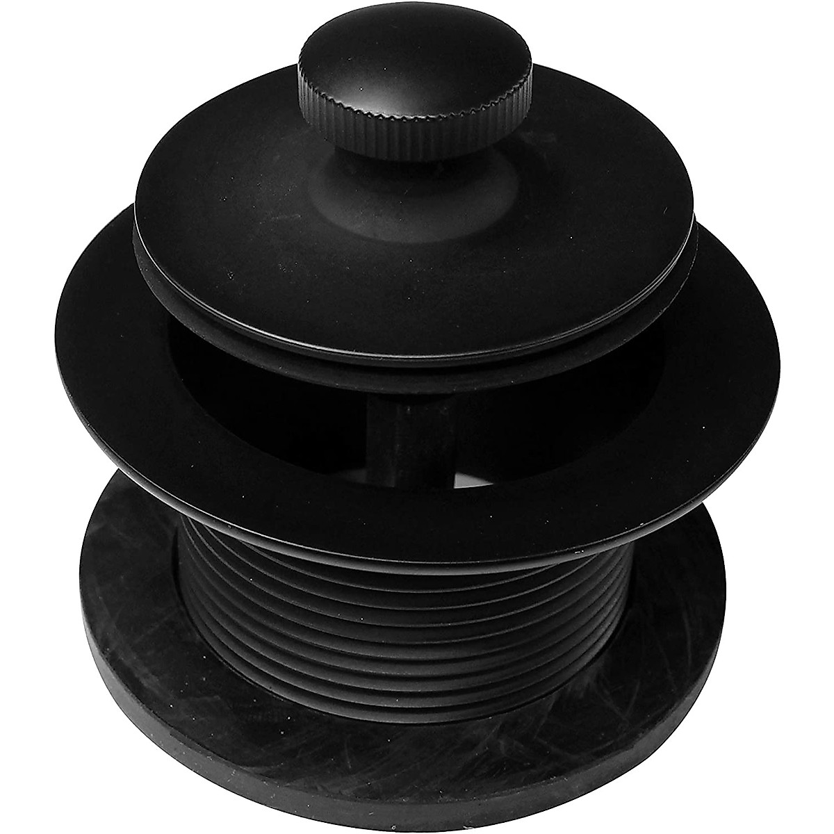 Westbrass A594144-62 14" Tubular Bath Waste & Overflow Assembly with Twist & Close Drain Plug and Two-Hole Faceplate, Matte Black