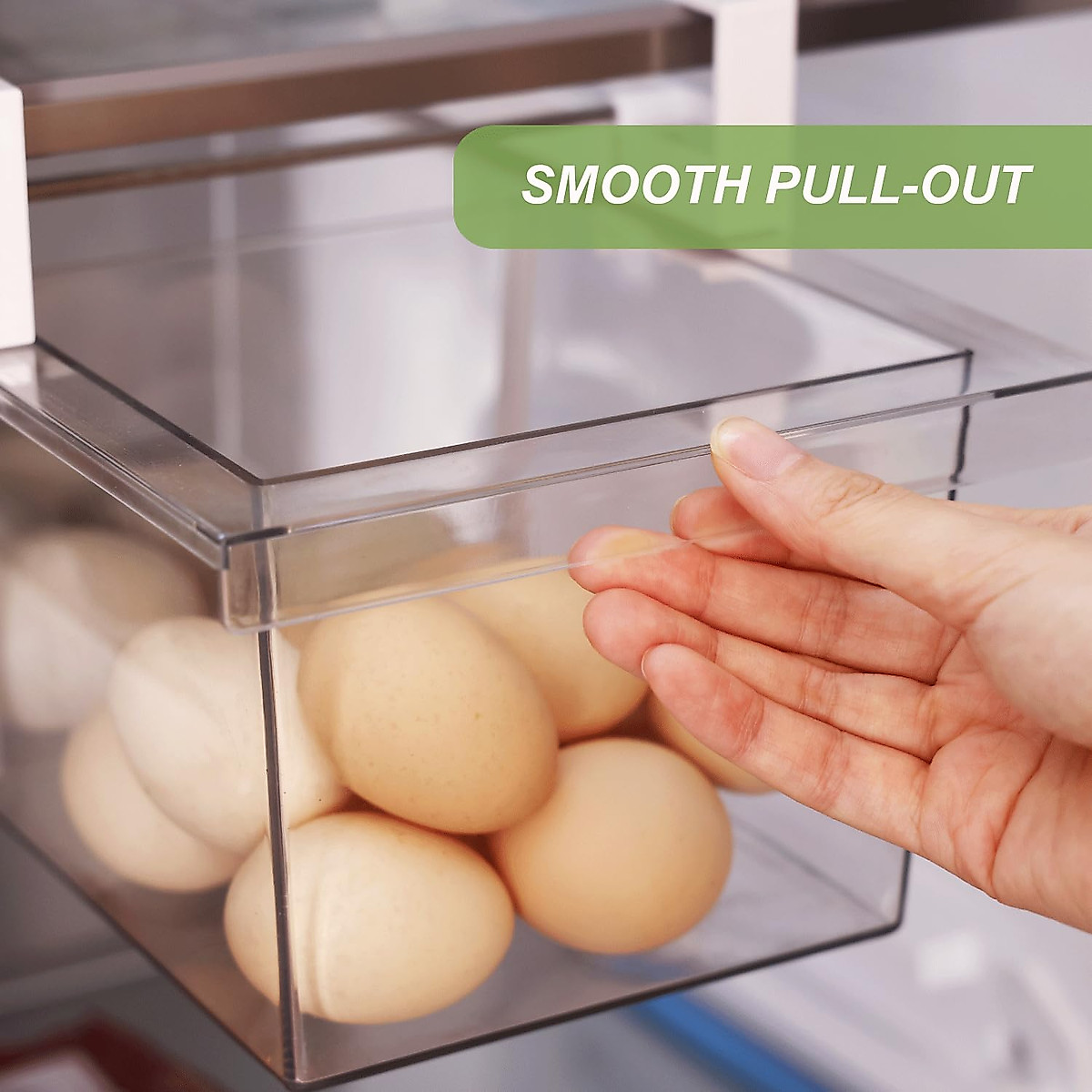 Yatmung 2 Pack Extra-Large Deli Drawer Organizer for Refrigerator Pull Out - Fridge Drawer Organizer and Storage Containers - Meat, Cheese, Produce, Universal Fridge Sliding - Fridge Organization Bin