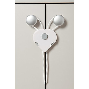 Dreambaby Flexi Lock - Cabinet & Drawer Handle Locks - Cabinet Safety Straps - with Multi-Touch Release System - White - 2 Count (Pack of 1) - Model L185