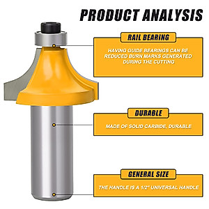 MEIGGTOOL 70PCS 1/2 Inch Shank Router Bit Set Door Window Bites with Tungsten Carbide Tips for Use On Wood, Metal, Plastic