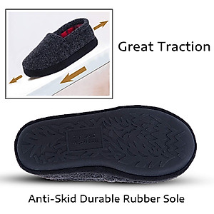 festooning Boys Comfy Spring Winter Warm House Bedroom Slippers with Memory Foam Indoor Non-Slip Sole for Toddler Little Big Kid Grey Size 11-12 M US