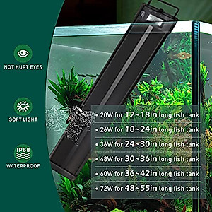 hygger Aquarium Programmable LED Light, for 48~55in Long Full Spectrum Plant Fish Tank Light with LCD Setting Display, 7 Colors, Sunrise Sunset Moon and DIY Mode, for Novices Advanced Players