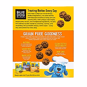 Blue Dog Bakery Natural Dog Treats, Doggie Paws, Grain Free Peanut Butter Flavor, 14.4oz (1 Count),Package may vary