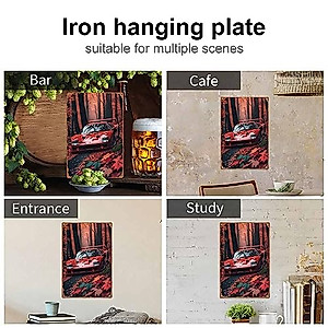 Red Ferrari F40 Super Car Game Poster Tin Sign Cafe bar Home Wall Art Decoration Retro Metal Tin Sign 8x12 inch