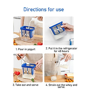 Greek Yogurt Maker, Greek Yogurt Maker Food Strainer with Extra Fine Mesh Stainless Steel Strainer, Reusable Whey Separator Yogurt Milk Filter Kitchen Tools for Home