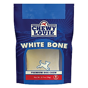 CHEWY LOUIE Small White Bone 6pk - One Ingredient, Flavor Packed for Picky Eaters, All Natural, No Artificial Flavors or Chemicals, Long-Lasting, Superior Dental Support Dog Treats.