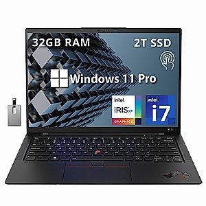 Lenovo 2022 Thinkpad X1 Carbon 14.0" WUXGA 60Hz Low Blue Light Touch Business Laptop, 12th Gen Intel Core i7-1270P, 32GB RAM, 2TB PCIe SSD, Intel Iris Xe Graphics, Win11 Pro, Black, 32GB USB Card