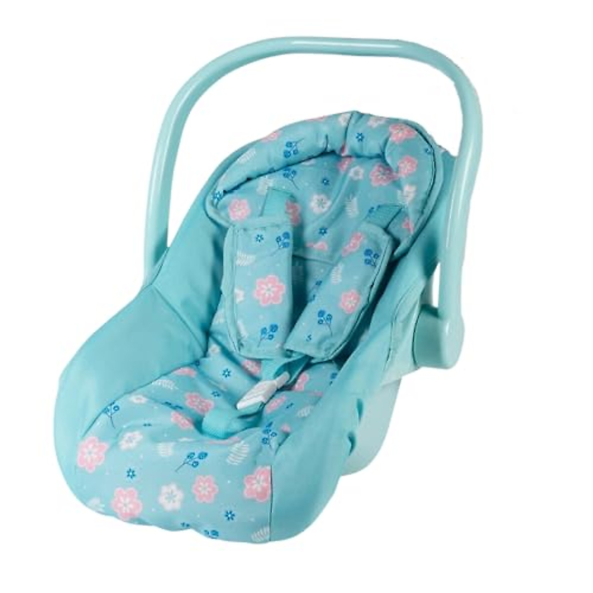 Adora Baby Doll Car Seat with with Removable Seat Cover - Machine Washable, Fits Most Dolls & Plush Animals Up To 20”, Birthday Gift For Children Ages 2+ - Blue Flower Power
