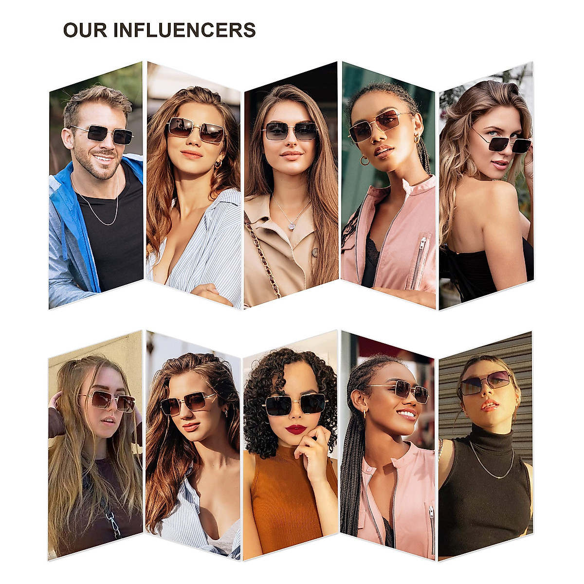 SOJOS Rectangle Polygon Polarized Sunglasses for Women Men Retro Classic Vintage Shades SJ1168 Blue Lens