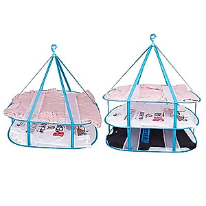 Alipis 3pcs 2 Hanging Flat Clothes Rack Collapsible Clothes Drying Rack mesh Laundry Drying Basket Collapsible Laundry Drying Rack Collapsible Drying Rack for Clothes Collapsible Hangers