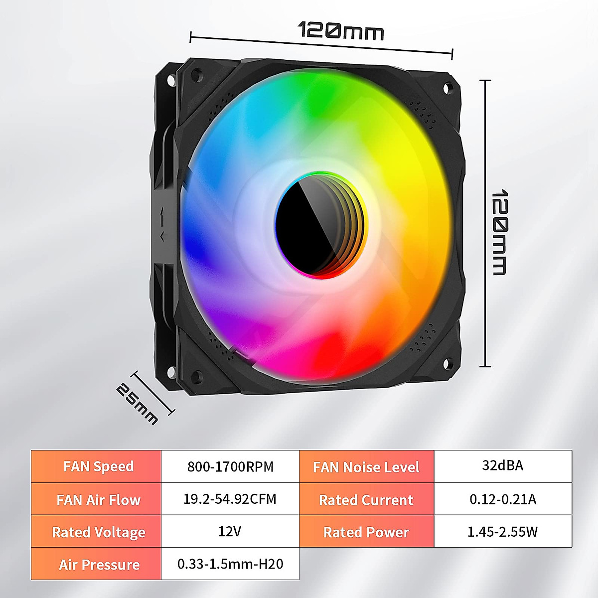 novonest 120mm PC Case Fan,5V 3PIN Addressable RGB Silent Fan,PWM 4PIN Adjustable Fan Group,High Performance Rotating Infinity Mirror Fan, with Fan Hub,UA0107(3-Pack)