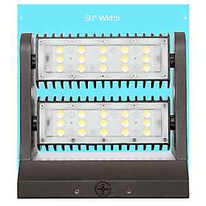 Westgate Lighting Rotatable LED Wall Packs 360 Degrees - Outdoor Lights Parking Yard - Waterproof IP65 - UL Listed - High Lumen 120-277V (80 Watt 3000K Warm White)