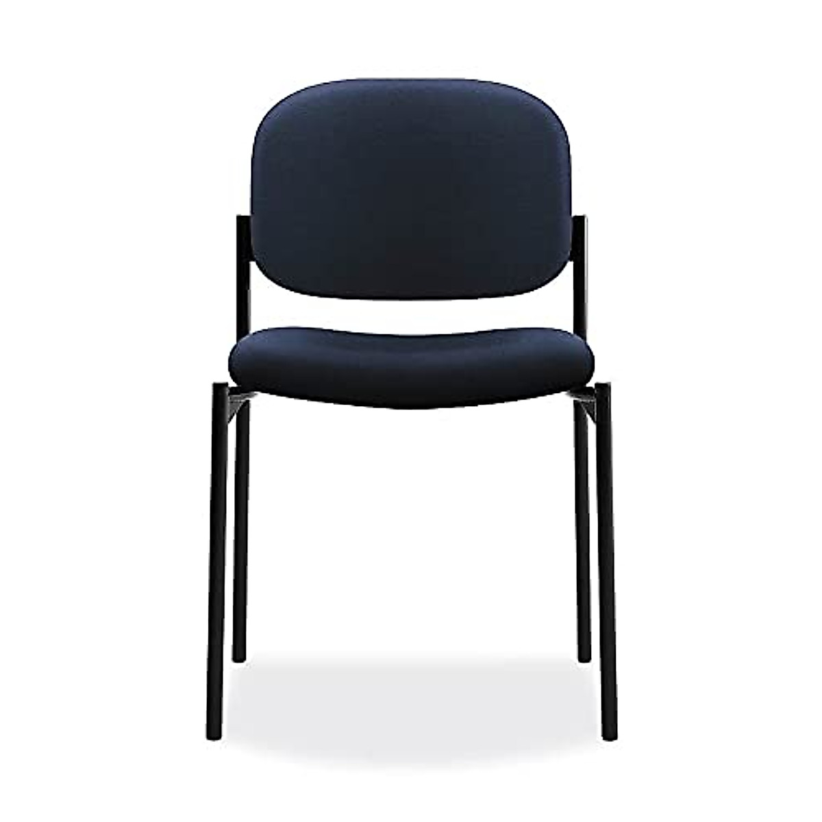 Basyx VL606VA90 VL606 Series Stacking Armless Guest Chair, Navy Fabric