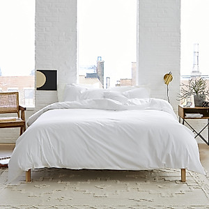Brooklinen Luxury Percale Duvet Cover - 100% Cotton, King/California King Size in White with Extra-Long Corner Ties and Button Closure | Best Sheets for Hot Sleepers