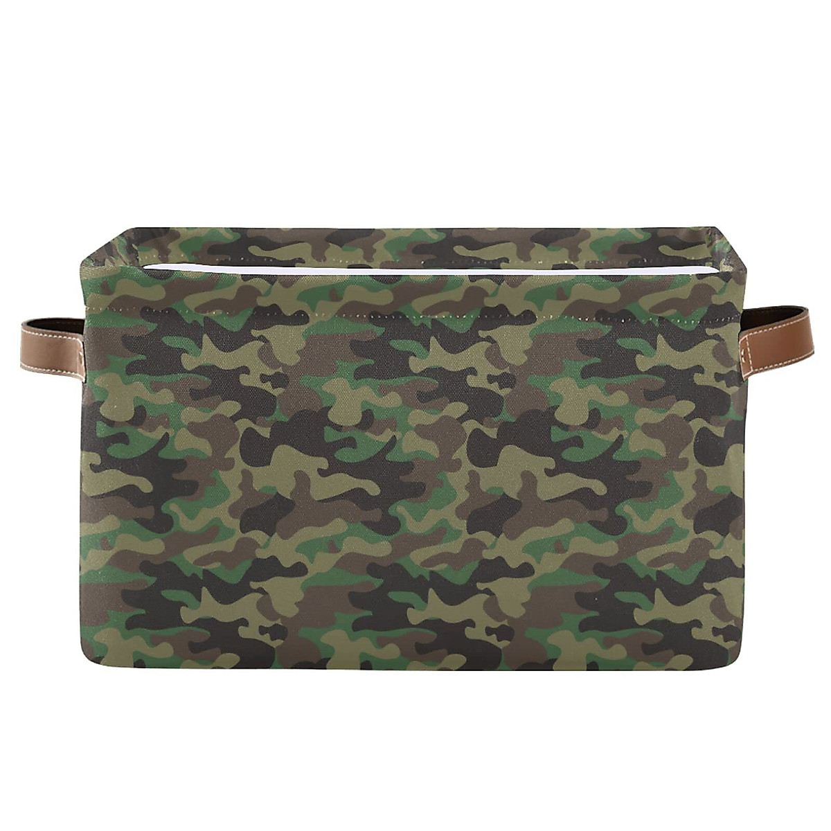 DEHOZO Storage Basket Bins, Military Camouflages Camo Collapsible Storage Cubes Organizer with Handles, Closet Shelves Clothes Storage Box Toys Organizer for Bedroom Living Room, 1pc