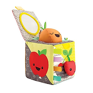 Infantino Peek & Seek Sensory Discovery Cube, Selfie Mirror, Early Fine Motor Skills Development, for Infants & Toddlers 3M+