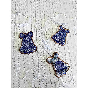 MP Studia Cross Stitch Embroidery Kits for Adults and Beginners Winter - Christmas Tree Toy - Frost Bell 7x5cm/2.76x1.97