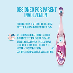 Jordan* Step 2 Kids Toothbrush, 3-5 Years, Soft Bristles, BPA Free (4 Pack) Blue & Green