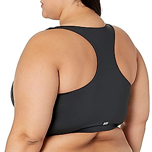 Amazon Essentials Women's Active Sculpt V-Neck Medium Support Sports Bra - Discontinued Colors, Black, 6X