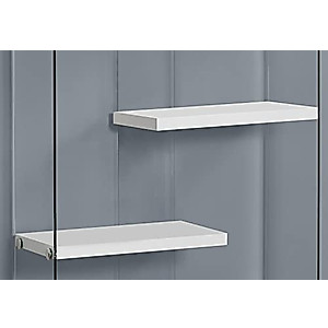 Monarch Specialties I Tempered Glass Bookcase, 60", Glossy White