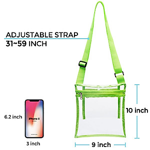 Lorbro Clear Purse Stadium Approved, Clear Crossbody Purse, Clear Bag with Inner Pocket and Adjustable Strap for Concerts, Sports Event