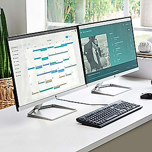 hp 27” Full HD 1080p IPS LED Ultra-Slim Monitor, AMD FreeSync, HDMI & VGA Ports, Natural Silver, + Nly 4K HDMI Cable Bundle