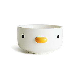 PURROOM Funny Cute Chick Small Salad Bowls, Handmade Glaze Duck Safety Ceramics 14oz Soup Bowls, 4.3'' Rice Bowl, Home Family, Friend.