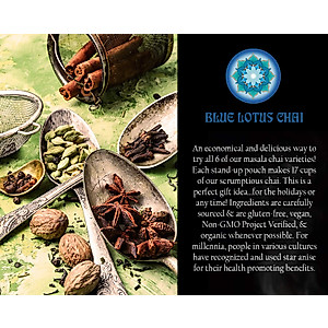 Blue Lotus Chai - Masala Chai Collection - Six Varieties - 0.5 oz each (14.17g)