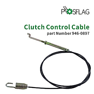POSFLAG 2 Pack 946-0897 Auger Clutch Cable Replaces MTD 946-0897 Auger Clutch Cable, MTD 746-0897 Clutch Cable, 746-0897A 946 0897 746-0897A for Cub Cadet 926TE 826T 728TDE 726TDE Snow Throwers