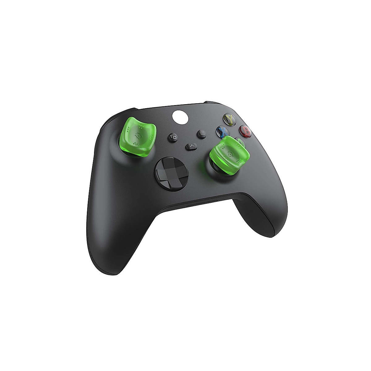 Gioteck SMP Xbox Series X - Thumb Grips Xbox Series X/S Megapack Caps/Caps/Silicone Protector for Joysticks PlayStation 5 - Non-Slip - Aim Aid (3 Pack) Green/Black