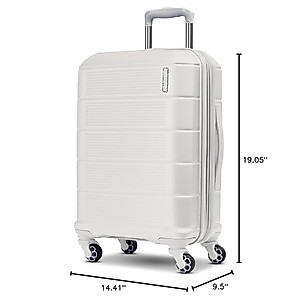 American Tourister Stratum 2.0 Expandable Hardside Luggage with Spinner Wheels, Carry-On, White