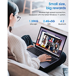 CHUWI HeroBook Pro 14.1'' Laptop, 8GB RAM 256GB SSD, Windows 11 Laptop, 1TB SSD Expand, Intel Celeron N4020(up to 2.8GHz), 2K FHD IPS Display, Ultra Slim, Mini-HDMI, 5G WiFi, BT4.2, Webcam,TF Card