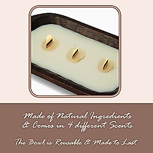 Wick Wooden Dough Bowl Gift Boxed Candle | Beautifully Packaged | High Fragrance Load | Long Burn Times (Juniper and Cedar Wood, Small)