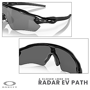 Oakley Radar EV Path OO9208 920852 38MM Polished Black/Prizm Black Shield Sunglasses For Men + BUNDLE Accessory Leash Kit + BUNDLE with Designer iWear Eyewear Kit