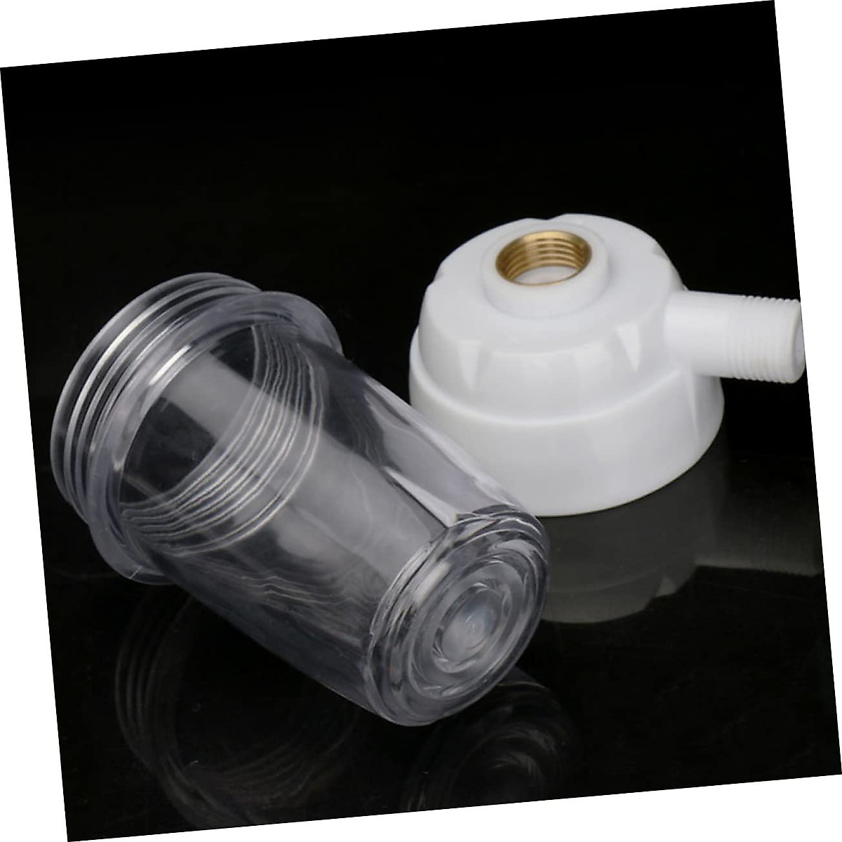 DOITOOL Water Heater Filter Kitchen Down Water Filter Faucet Water Softener Inline Water Filter Well Water Pre Filtration System Sink Filter Attachment Anti-Scale The Pet Shower Head White