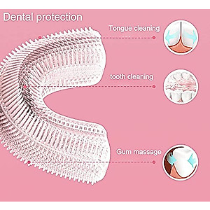 Smiletech Kids U Shaped Automatic Toothbrush Cartoon Panda LED Blue Light and Nice Music IPX7 Waterproof (Purple(2-7age))