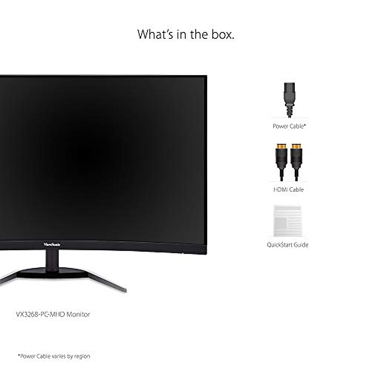 ViewSonic VX3268-PC-MHD 32 Inch Curved 1080p 1ms 165Hz Gaming Monitor with FreeSync Premium, Eye Care, HDMI and Display Port