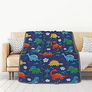 AIDIYANG Dinosaur Blanket for Boys, Kids Dinosaur Throw Blanket for Boys and Girls, Fluffy Cozy Dinosaur Fleece Blanket with Vibrant Colors and Cute Design for Sofa Bed Couch 50X60inch
