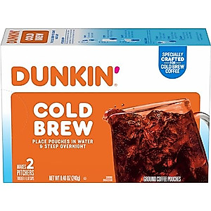 Dunkin' Cold Brew Ground Coffee Packs, 8.46 Ounces (Pack of 6)