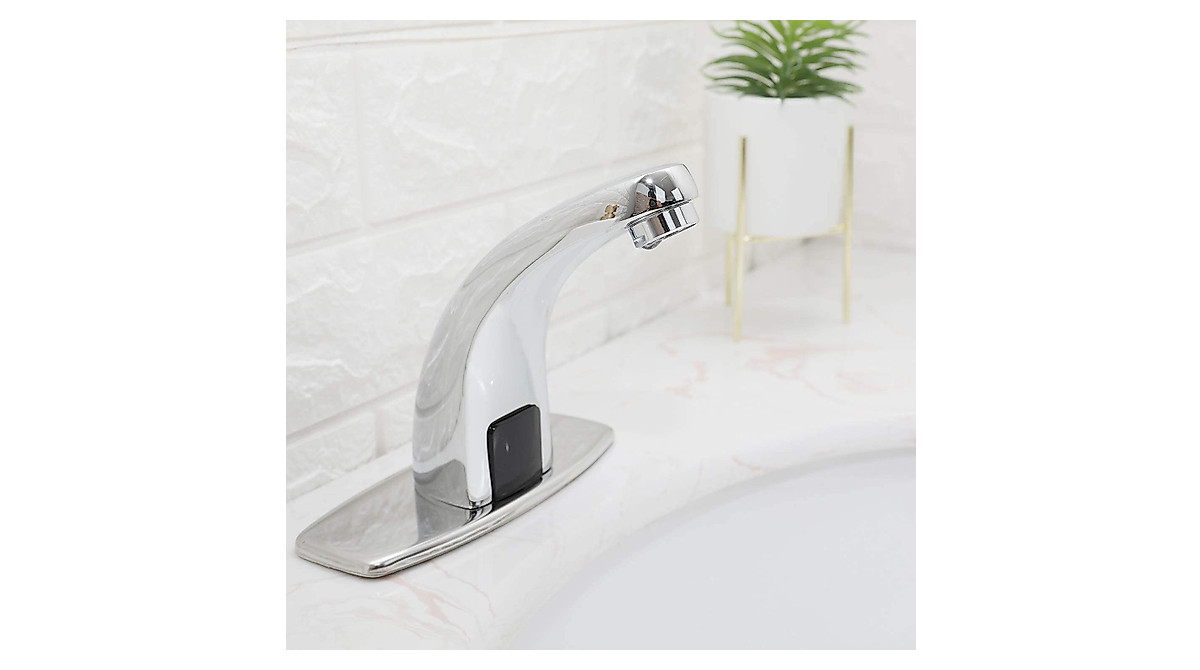 Touchless Bathroom Faucet Automatic Sensor Chrome Hands Free Sink