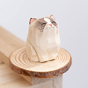 Islandoffer Wooden Carving Kitten Set (3 pcs)