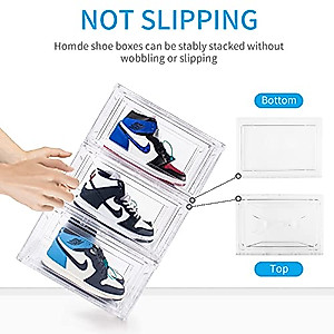 TABINBOX Clear Plastic Shoe Boxes, Stackable Shoe Cases, Clear Sneaker Storage Organizer(4 Pack)