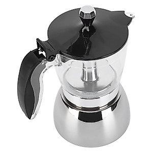 6 Cups Stainless Steel Coffee Pot, Italian Octagonal Household Brewing Coffee Moka Pot, Stovetop Espresso Maker Moka Pot, Ergonomic Handle Design, Home Office Use Friends