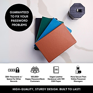 PRODUCTIVITY STORE Best Password Book With Alphabetical Tabs | Small Password Book, Organizer & Notebook | Password Keeper To Keep Website Logins & Passwords Safe | Black | Small 4x5.5